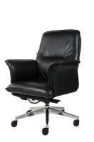 China Middle Back Office Revolving Chair , DIOUS TUV Black Leather Desk Chair for sale