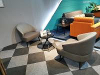 China Lundana PU Office Reception Sofa High Density Foam Smooth for sale