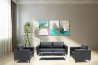 China Wood Single Leather Sofa , DIOUS Office Reception Seating for sale
