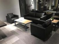 China Wood Single Leather Sofa , DIOUS Office Reception Seating for sale