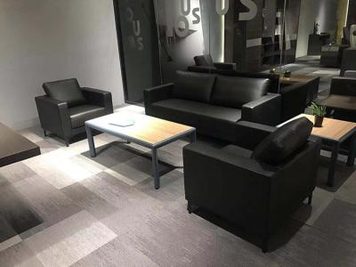 China Wood Single Leather Sofa , DIOUS Office Reception Seating for sale