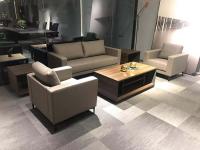 China Wood Single Leather Sofa , DIOUS Office Reception Seating for sale