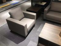 China Wood Single Leather Sofa , DIOUS Office Reception Seating for sale