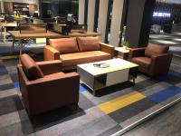 China Wood Single Leather Sofa , DIOUS Office Reception Seating for sale