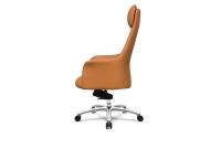 China Genuine Leather Revolving Chair 3 Positions Locking 135 Degree Back Tilt With Armrest for sale