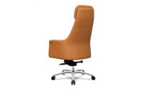 China Genuine Leather Revolving Chair 3 Positions Locking 135 Degree Back Tilt With Armrest for sale