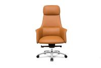 China Genuine Leather Revolving Chair 3 Positions Locking 135 Degree Back Tilt With Armrest for sale