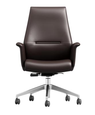 China Middle Back 0.29m3 CBM Leather Revolving Chair With Castors for sale