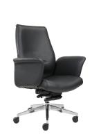 China Middle Back 0.29m3 CBM Leather Revolving Chair With Castors for sale