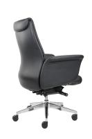 China Middle Back 0.29m3 CBM Leather Revolving Chair With Castors for sale