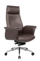 China High Back Leather Ergonomic Office Chair , 1220mm TUV PU Leather Swivel Chair for sale