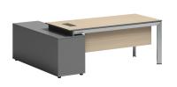 China 16mm Thickness Executive Office Table Melamine Boss Door Shaped Steel Leg for sale