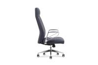 China Conjoined Armrest 360° Swivel Revolving Leather Chair With Castors for sale