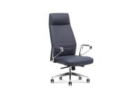 China Conjoined Armrest 360° Swivel Revolving Leather Chair With Castors for sale