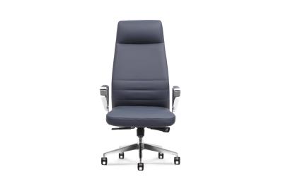China Conjoined Armrest 360° Swivel Revolving Leather Chair With Castors for sale