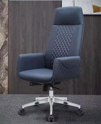 China High Back Office Leather Revolving Chair With 3 Class Gas Lift  Five Star Leg for sale