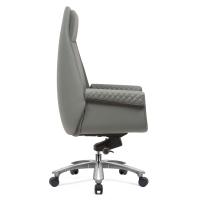 China Gray PU Leather Revolving Chair Ergonomic Swivel Office Chair for sale