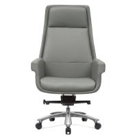 China Gray PU Leather Revolving Chair Ergonomic Swivel Office Chair for sale