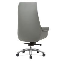 China Gray PU Leather Revolving Chair Ergonomic Swivel Office Chair for sale