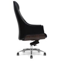 China Aluminum Base High Back Leather Executive Chair Lock At 3 Positions for sale