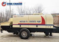 China Easily Washed Trailer Concrete Pump , 60m3/H Hydraulic Concrete Pump for sale