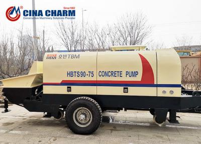 China Easily Washed Trailer Concrete Pump , 60m3/H Hydraulic Concrete Pump for sale