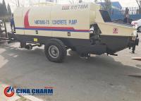 China Easily Washed Trailer Concrete Pump , 60m3/H Hydraulic Concrete Pump for sale