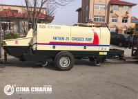 China Easily Washed Trailer Concrete Pump , 60m3/H Hydraulic Concrete Pump for sale