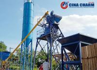 China HZS50 concrete batching plant stationary hopper lift mini cement concrete mixing plant with batching bins for sale