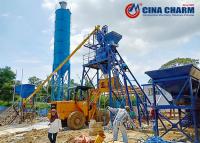 China HZS50 concrete batching plant stationary hopper lift mini cement concrete mixing plant with batching bins for sale