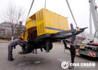 China 40m3 / H Mobile Diesel Concrete Mixer Pump 50mm Aggregate Size High Efficiency for sale