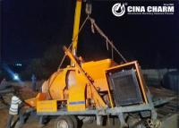 China 40m3 Per Hour Mobile Concrete Mixer With Pump For Elevated Road / Bridge for sale