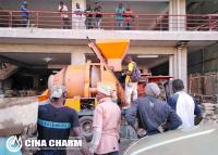 China 40m3 Per Hour Mobile Concrete Mixer With Pump For Elevated Road / Bridge for sale