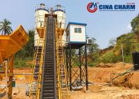 China Large Capacity Concrete Mixing Plant One Year Warranty With Belt Conveyor for sale