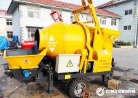 China Large Flow Mobile Concrete Mixer With Pump And Electric Motor Type 30 m3/h for sale