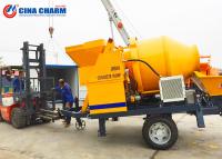 China Large Flow Mobile Concrete Mixer With Pump And Electric Motor Type 30 m3/h for sale