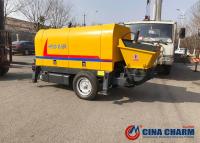 China High Efficiency Trailer Concrete Pump HP10 10m3/H Capacity With CE Certification for sale