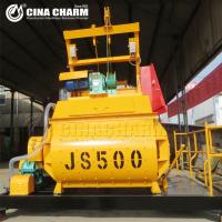 China Electric Engine 500L 25m3/H Twin Shaft Concrete Mixer for sale