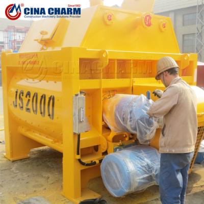 China Double Shaft Js2000 120m3/H Hydraulic Concrete Mixer for sale