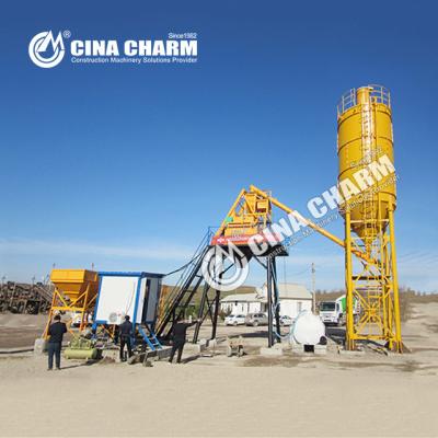 China Hydraulic Hopper Hzs60 1000L Small Concrete Mixing Plant for sale