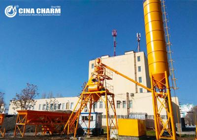 China Stationary Cinacharm Aggregate 80mm HZS25 Concrete Mixing Plant for sale