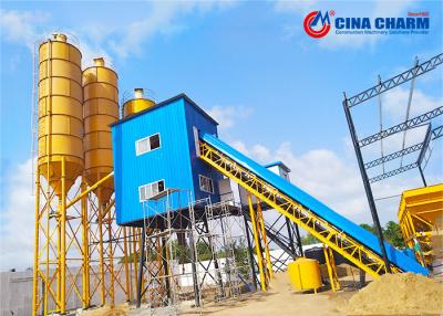 China Stationary HZS60 60m3/H Concrete Mixing Plant Equipment 4100mm Discharging for sale