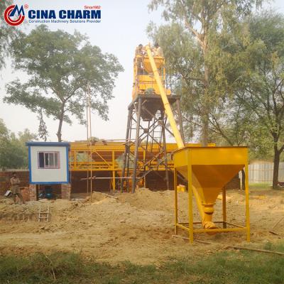 China Double Sets Of HZS25 Commercial Concrete Mixing Plant Construction Projects for sale