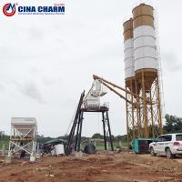 China Stationary Type Mini Cement HZS35 Fixed Concrete Batching Plant for sale