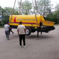 China 60m3 HBTS60 Trailer Concrete Pump Mini Concrete Mixing Pump for sale