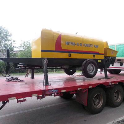 China 60m3 HBTS60 Trailer Concrete Pump Mini Concrete Mixing Pump for sale