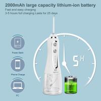 China FDA Approved Cordless Oral Irrigator with 300ml Water Tank and 2000mAh Battery - Electric Water Flosser for Dental Hygiene for sale