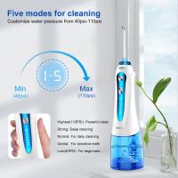 China 10 Nozzle Tips Rechargeable Water Flosser with 2500mAh Battery and 300ml Reservoir - 5 Pressure Modes IPX7 Waterproof for sale