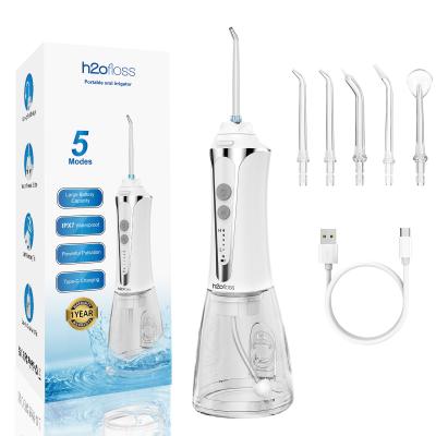 China OEM Water Flosser with 300ML Tank & 2500mAh Battery - 5 Pressure Modes Portable Teeth Cleaning Machine for sale