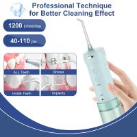 China 5 Modes 200ML Rechargeable Water Flosser with 2500mAh Battery and IPX7 Waterproof Rating for sale